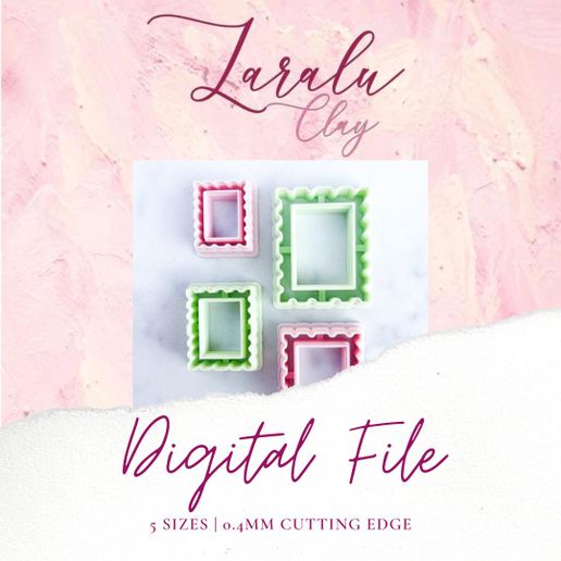 📁 Rectangle Postage Stamp Polymer Clay Cutter File | STL Digital File ...