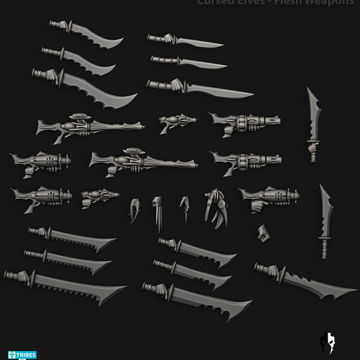 🔨 Cursed Elves 2.0 - Flesh Elves Set・ 3D File for ・Cults