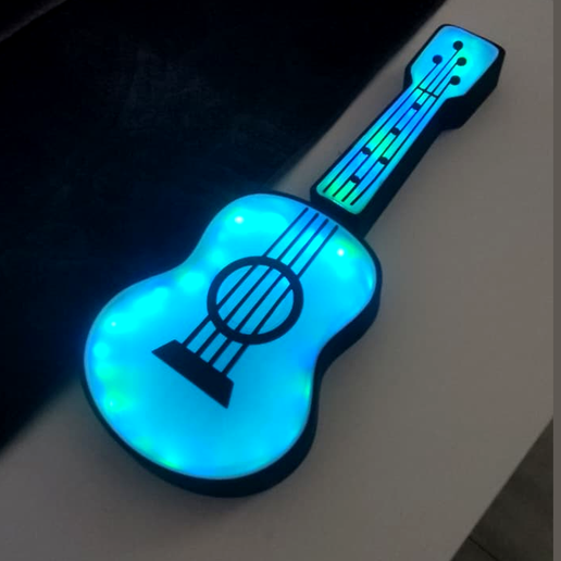 🎸 Cute Guitar Wall Light - LED・ STL File for 3D printing・Cults