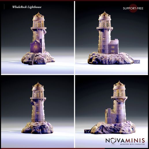 🏠 WhaleRock Lighthouse・ 3D File for 3D printing・Cults