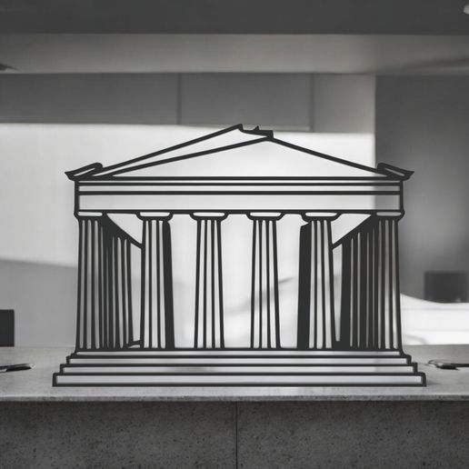 OBJ file Parthenon Line Art - Desktop Line Art 🎨 ・3D printing template ...