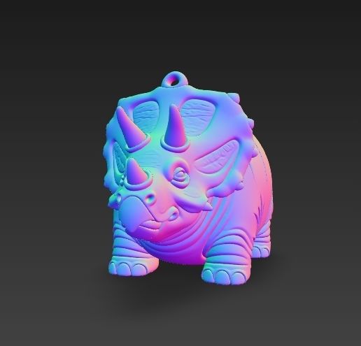 🦖 Cute Triceratops Keychain – 3D Printable Dinosaur Model・ STL File for ...