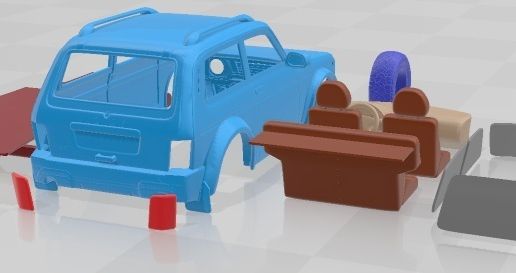 🚗 Lada Niva Bronto 4x4 V2 Printable Car・ 3D File for 3D printing・Cults