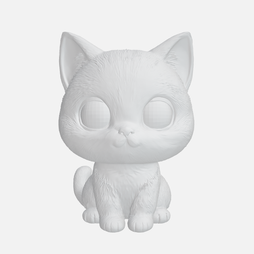 🐱 Chibi Calico Cat (Tricolor Cat)・ OBJ File for 3D printing・Cults