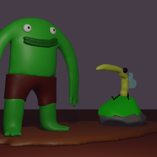 🐸 Mr. Frog Show Set Model - Smiling Friends・ 3D File for 3D printing・Cults