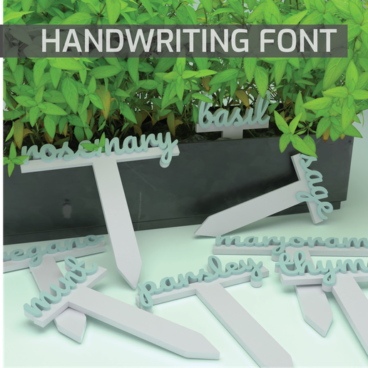 🌿 Herb Labels - Handwriting Font・ 3D File for ・Cults