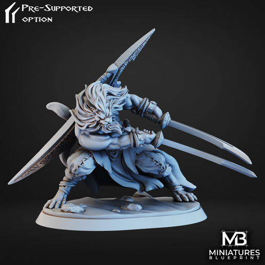 🏜️ Praknos Slashclaw Leonin・ 3D File for ・Cults