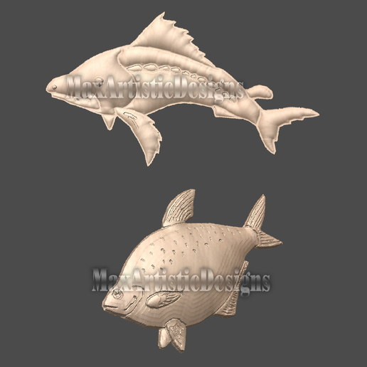 🐠 10 Artistic Fish STL Models designed for CNC routers and 3D printers ...