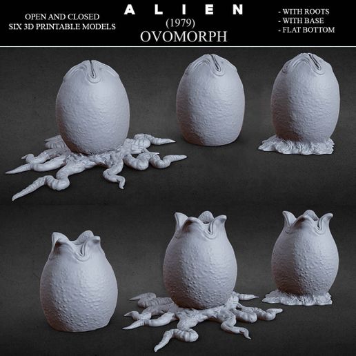 👽 3D PRINTABLE OPEN AND CLOSED ALIEN EGGS SIX PACK・ STL File for 3D ...