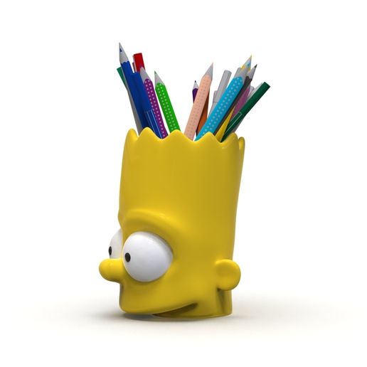 STL file Bart Simpson Pencil Holder/Plant Pot ️ (OBJ and 3MF)・3D print ...