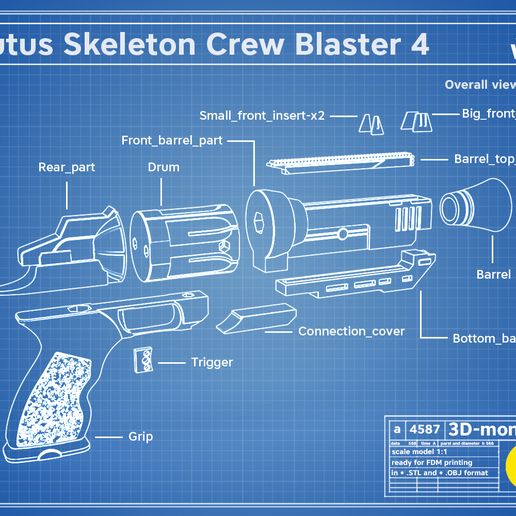 💀 Brutus Skeleton Crew Blasters・ 3D File for 3D printing・Cults