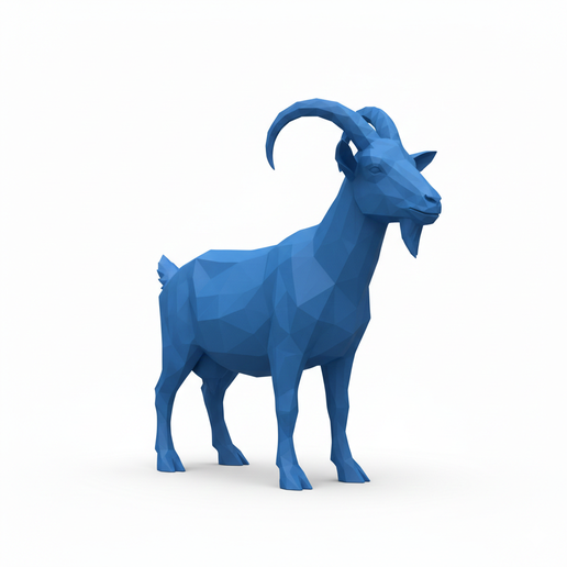 🐐 Low-Poly 3D Goat Sculpture・ STL File for 3D printing・Cults