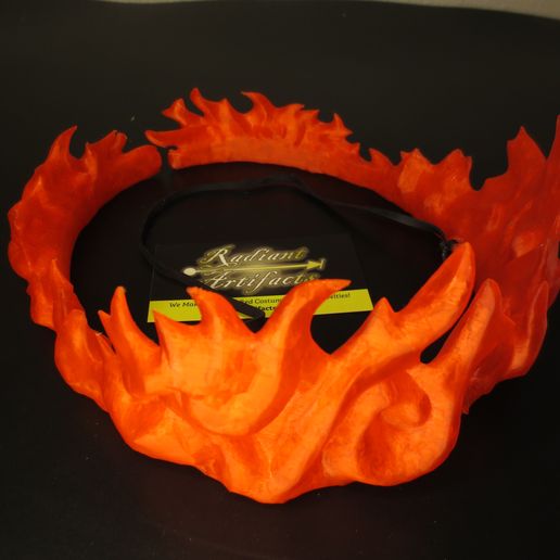👑 Crown of Fire Prop, Flaming Crown, Costume Wearable, Flame, LARP・ STL ...