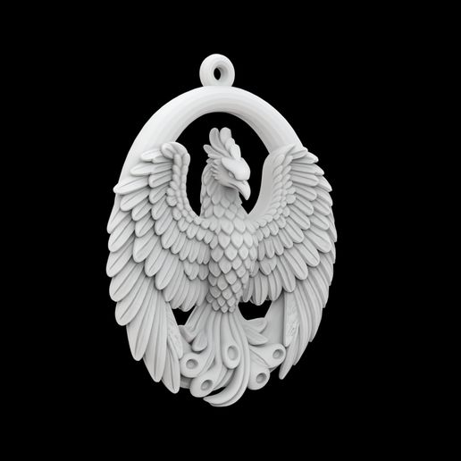 🦅 Phoenix Pendant 3D Print Model・ STL File for 3D printing・Cults