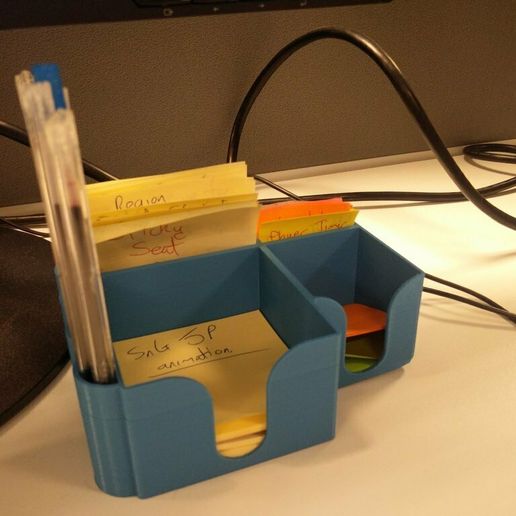 🖊️ Post it Note & Pen Desk Tidy (2in & 3in)・Free 3D File for ・Cults