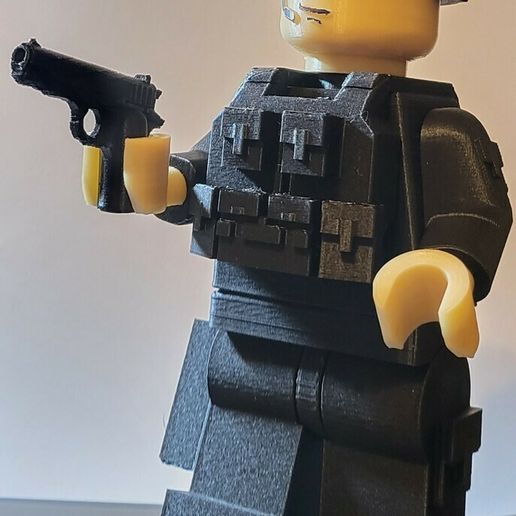 🚓 Lego Type Tactical Police Man・Free 3D File for ・Cults