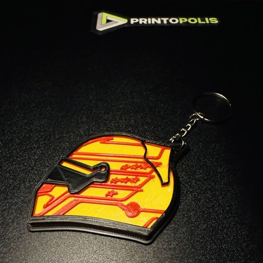 STL file Lewis Hamilton Helmet 2025 Ferrari Keychain 🪖 ・3D printable ...