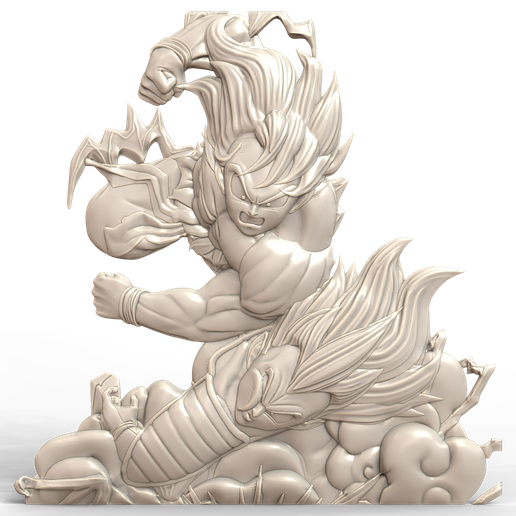 STL file 3D Model STL File for CNC Router/Laser & 3D Printer Goku VS ...