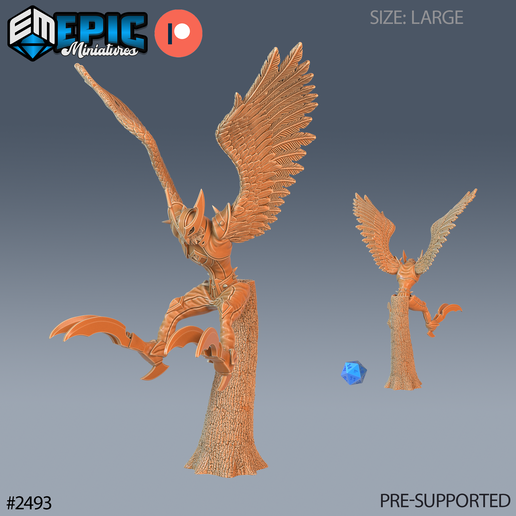 🦉 Owl Harpy Attacking ‧ DnD Miniature ‧ Tabletop Miniatures ‧ Gaming ...
