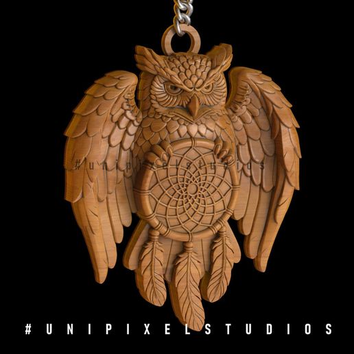 🦉 Búho Dream Catcher Bas Relief STL | 3D Printable Owl Wall Art | High ...