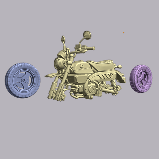 🐒 Monkey Mini bike 3d model 1/24 scale・ STL File for 3D printing・Cults
