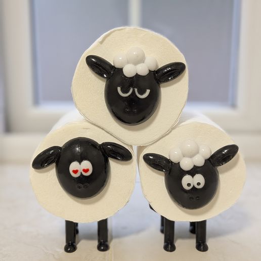 🐑 6 Sheep toilet paper support・ STL File for 3D printing・Cults