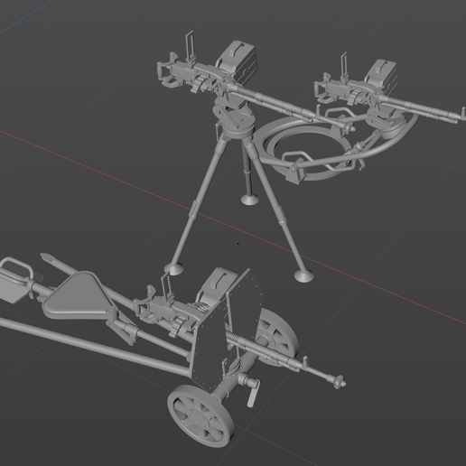 🔫 Digital 3D model of the Soviet DShK machine gun・ OBJ File for 3D ...