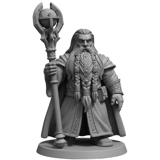 🧙 Dwarf Mage Miniature・ STL File for 3D printing・Cults