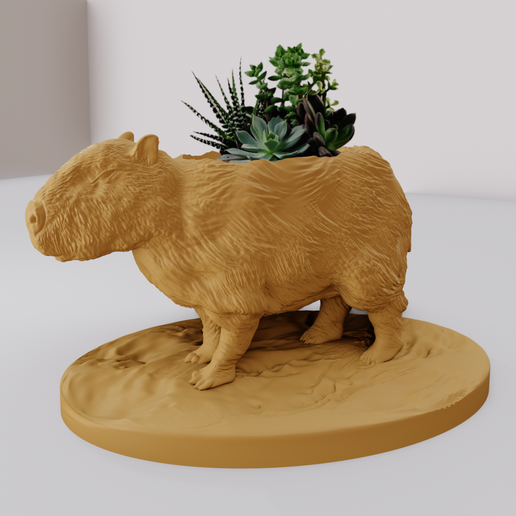 STL file Capybara planter STL pot flower vase succulent 🪴 ・3D printer ...