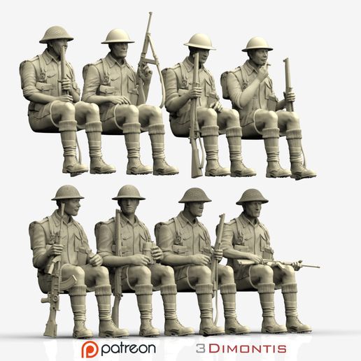 🏴󠁧󠁢󠁥󠁮󠁧󠁿 British Soldiers Africa Corps・ STL File for 3D printing・Cults