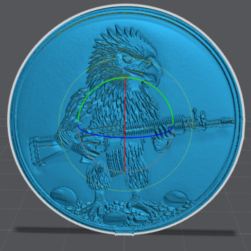 🦅 armed eagle coin token wall art・ STL File for 3D printing・Cults