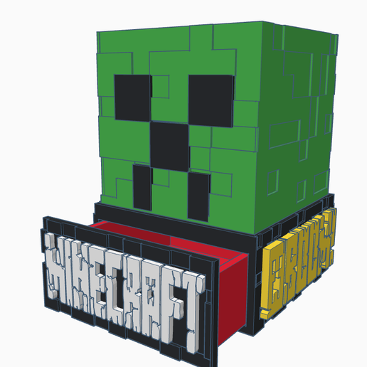 ️ Minecraft creeper head pencil holder with drawer for the eraser ...