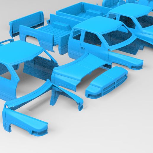 Dodge 1500 2nd gen Truck Extended Quad Cab Body Printable - Cults3D 3D ...