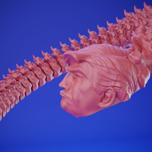 🐉 Donald Trump Articulated Dragon・ STL File for 3D printing・Cults