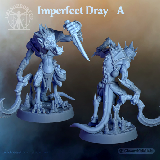 🦎 Imperfect Dray - A・ 3D File for 3D printing・Cults