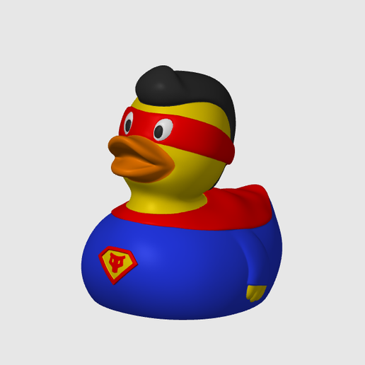 🦆 Rubber Duck Superhero | FREE・Free 3MF File for 3D printing・Cults