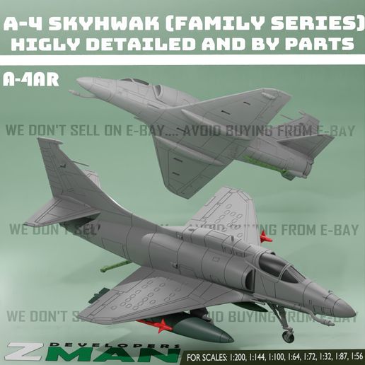 🛩️ A-4AR SKYHAWK (4 IN 1) V21・ 3D File for 3D printing・Cults