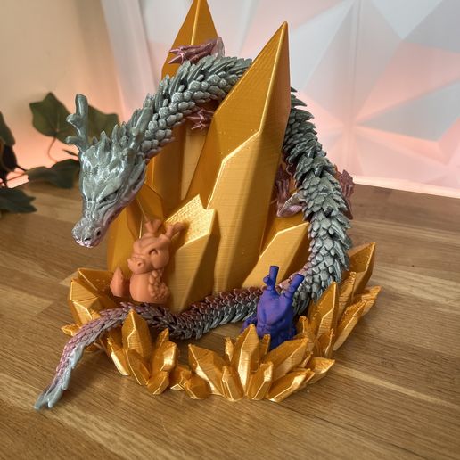 🐉 Articulated Dragon Display Stand・ STL File for 3D printing・Cults