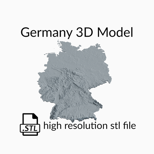 🇩🇪 Mapa topográfico de Alemania - Elevación del terreno 3D - Mapa 3D en ...