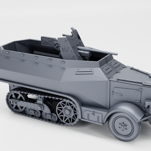 🪖 Half-track Unic U304(f) with PaK 36 (Germany+France, WW2)・ 3D File ...