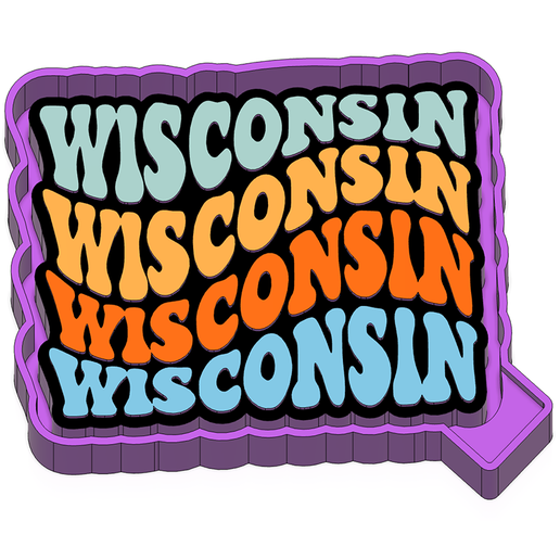 🌊 Wisconsin wave Font Freshie STL Mold Housing・Fichier STL pour ...