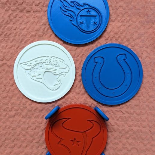 🏈 AFC Football Conference NFL Teams Coasters w/holder・ STL File for 3D ...