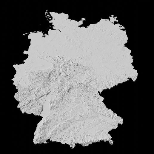 🇩🇪 Germany Topographic Map - 3D Terrain Elevation - Relief 3D Map of ...