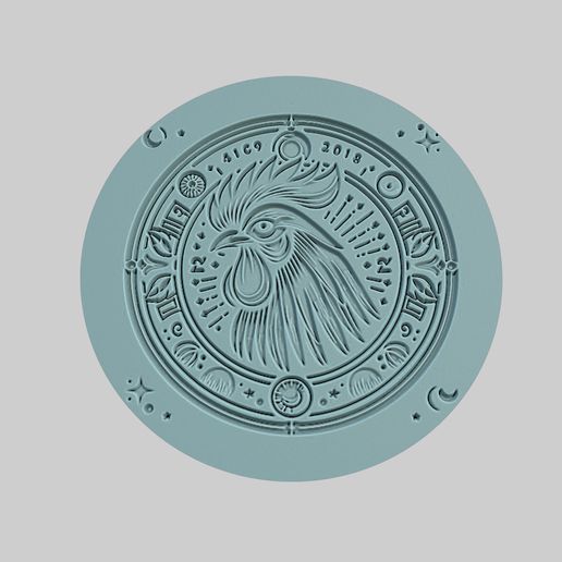 3D file Rooster Medallion Rooster 3d Print Model 🐓 ・3D printable model ...