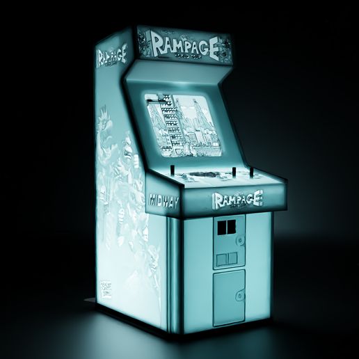 🗺️ Rampage World Tour Arcade Cabinet with Lithophane・ STL File for 3D ...
