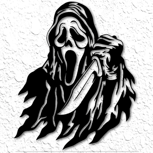 🎨 Ghostface Scream Wall Art Scream Mask Wall Decor・Archivo STL para ・Cults