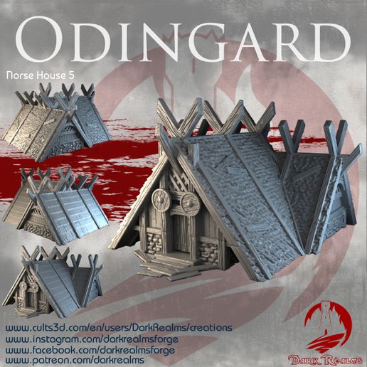 🏠 Dark Realms - Odingard - Norse House 5・Fichier 3D pour ・Cults