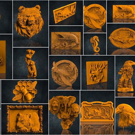 📁 Cnc Router Relief Files Mega Bundle, +150 Pcs Wall Decor, Stl File ...