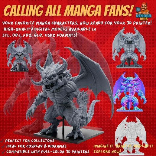 👹 Ruling Terror - Winged Demon Lord 3D Print Model・ STL File for 3D ...