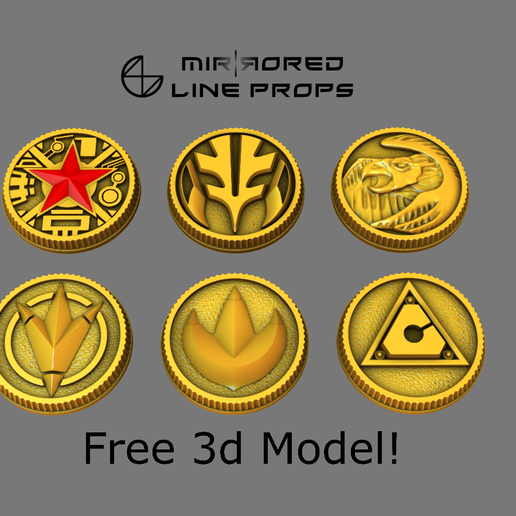 🪙 MMPR Master Morpher Power Coin Set・Free 3D File for 3D printing・Cults